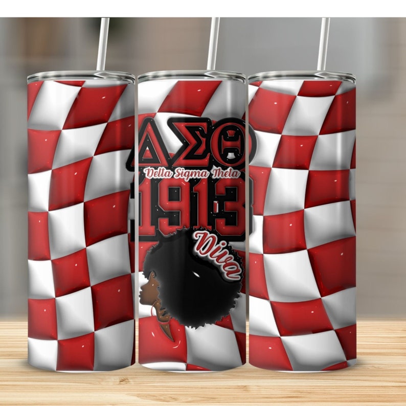 Delta Sigma Theta Sorority 3D Puff Tumbler Wrap Bundle Sublimation PNG ...