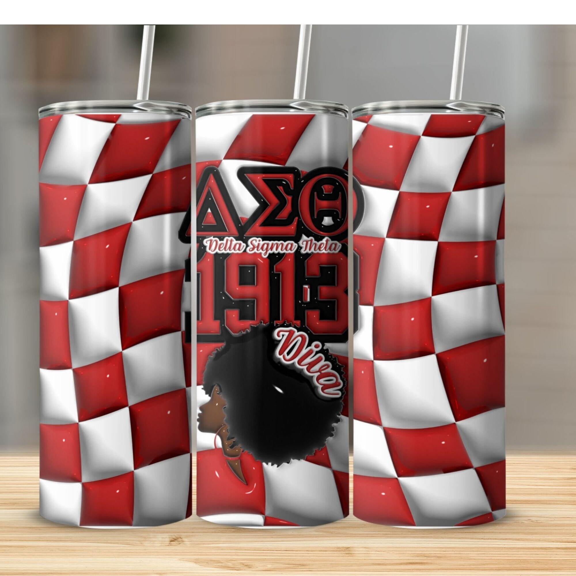 Delta Sigma Theta Sorority 3D Puff Tumbler Wrap Bundle Sublimation PNG ...