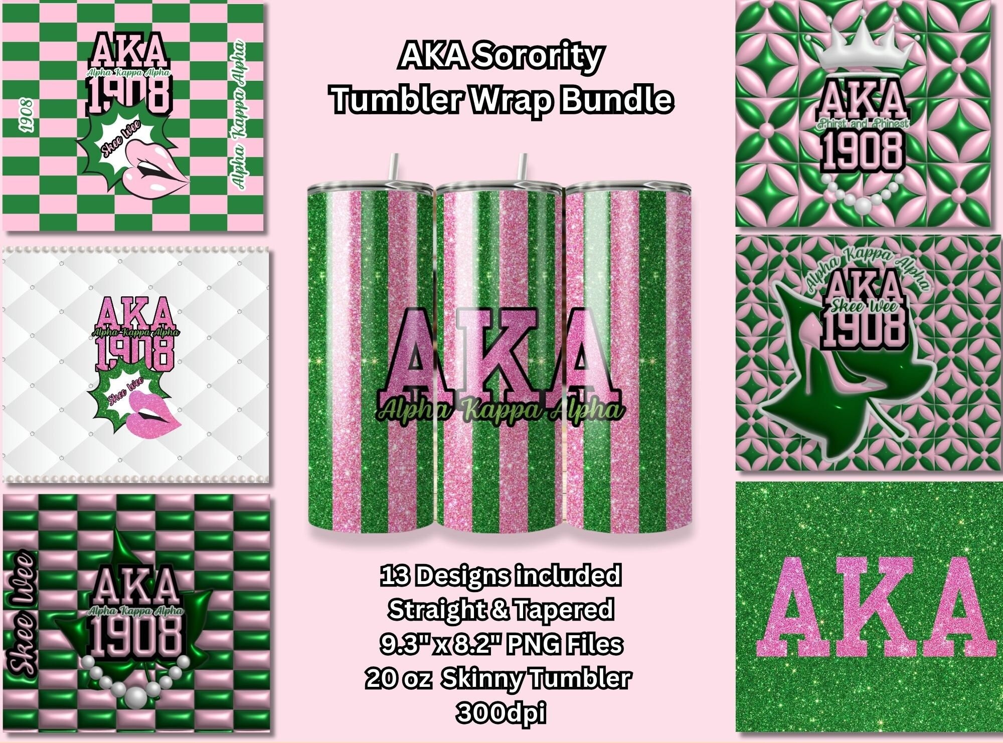 AKA Tumbler Sublimation Tumbler Bestsellers Bundle Wrap PNG Alpha Kappa ...
