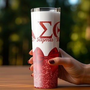 Delta Sigma Theta DST Red Glitter Tumbler Sublimation PNG Sorority ...