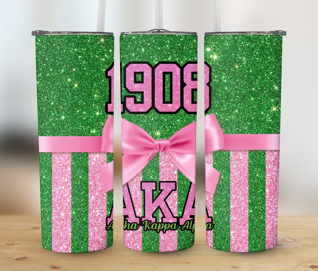 AKA Glitter Tumbler Wrap: Alpha Kappa Sorority, Straight & Tapered (PNG ...