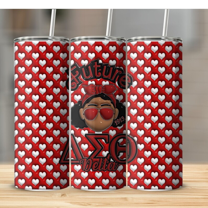 Delta Sigma Theta Sorority 3D Puff Tumbler Wrap Bundle Sublimation PNG ...