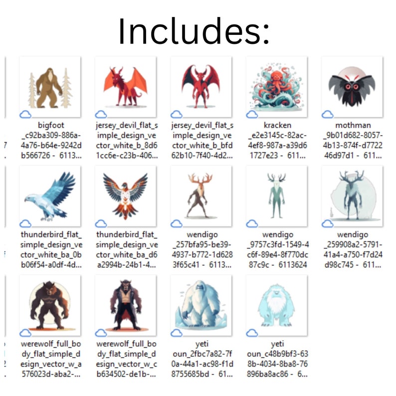 Cryptid Clipart Bundle Mythical Creatures Clipart Set - Etsy