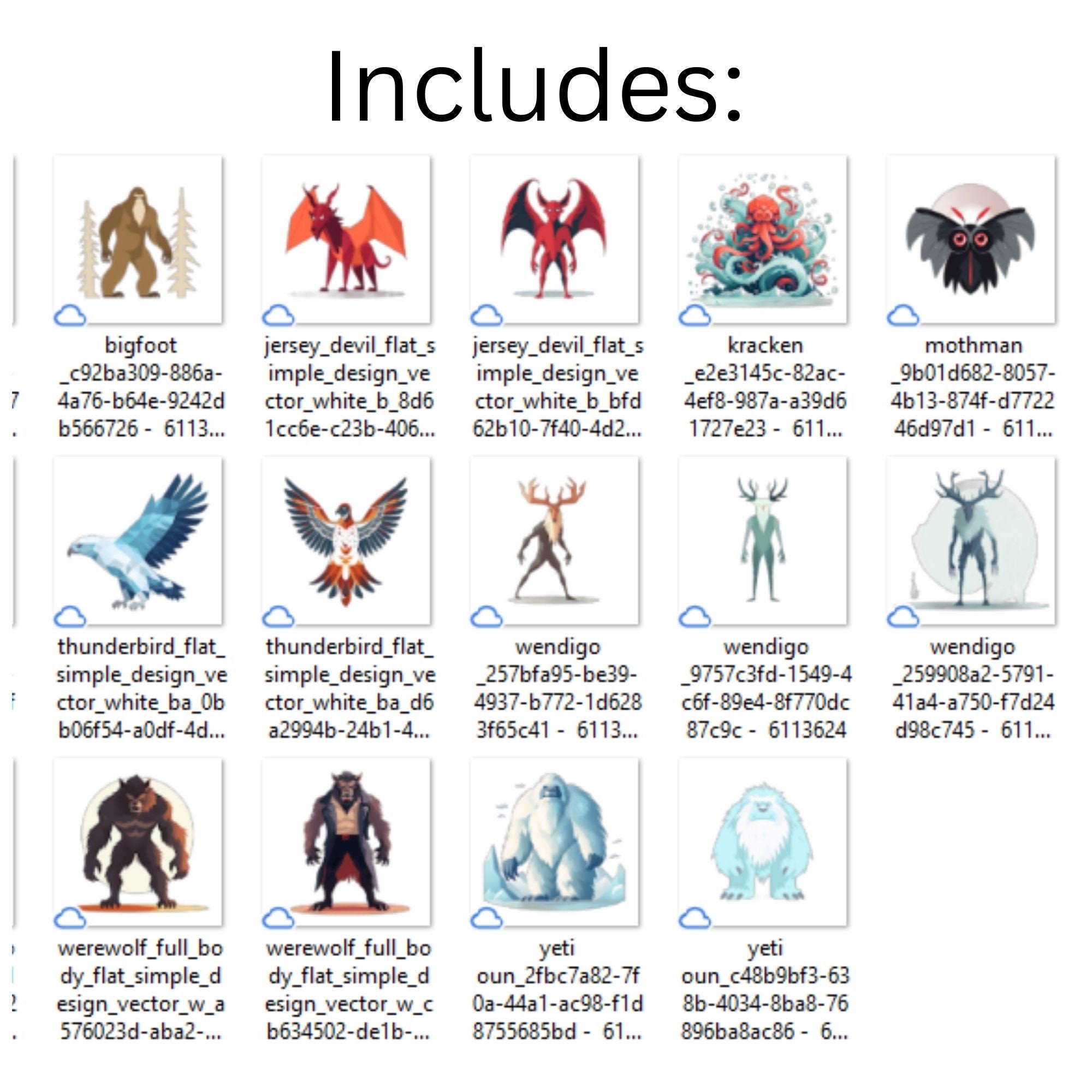 Cryptid Clipart Bundle Mythical Creatures Clipart Set - Etsy