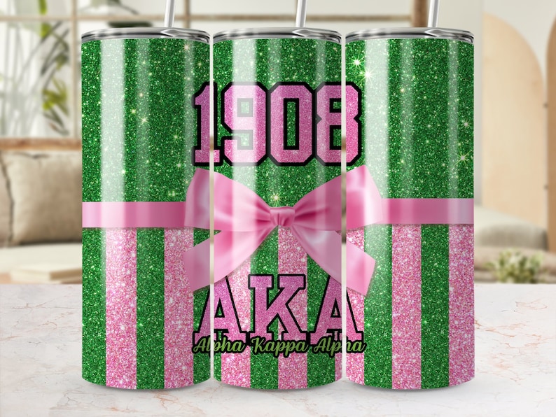AKA Glitter Tumbler Wrap: Alpha Kappa Sorority, Straight & Tapered (PNG Digital Download) - Etsy