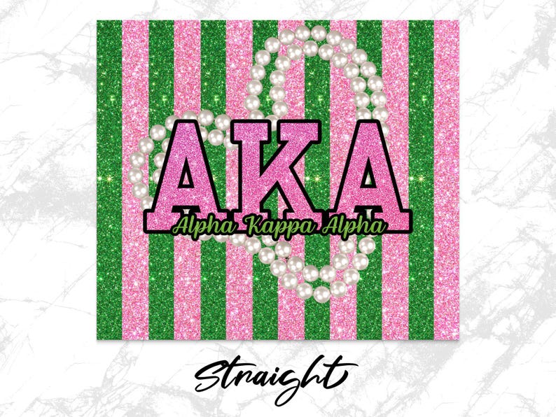 AKA Glitter Tumbler Wrap: Alpha Kappa Sorority PNG (digital Download ...