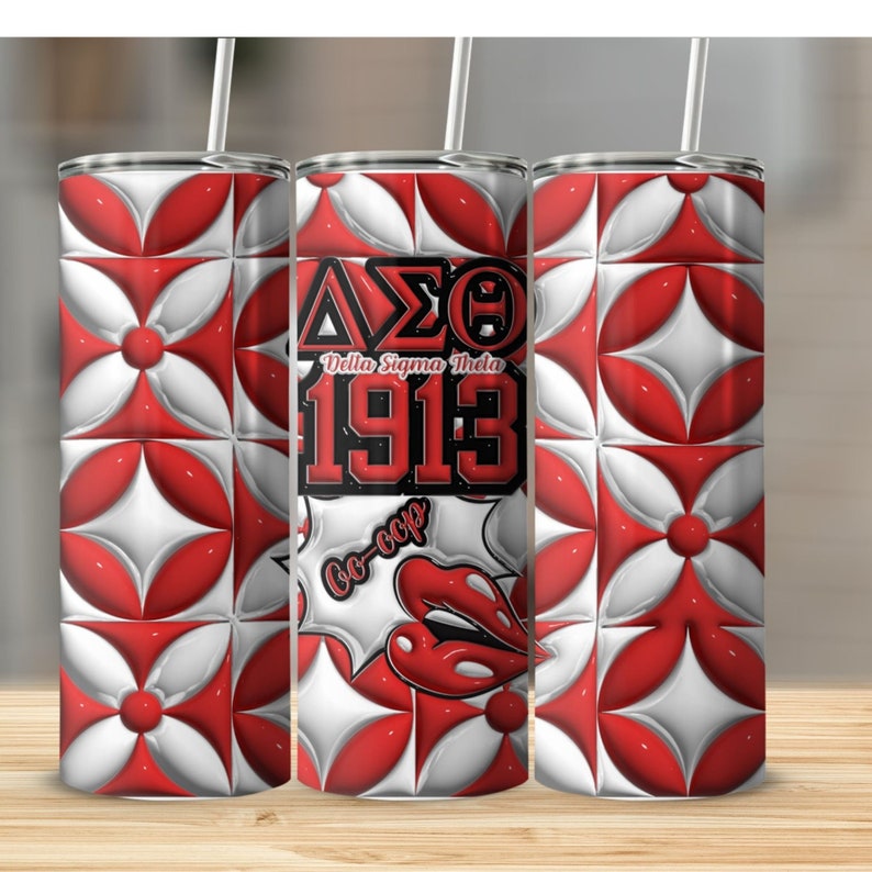 Delta Sigma Theta Sorority 3D Puff Tumbler Wrap Bundle Sublimation PNG ...