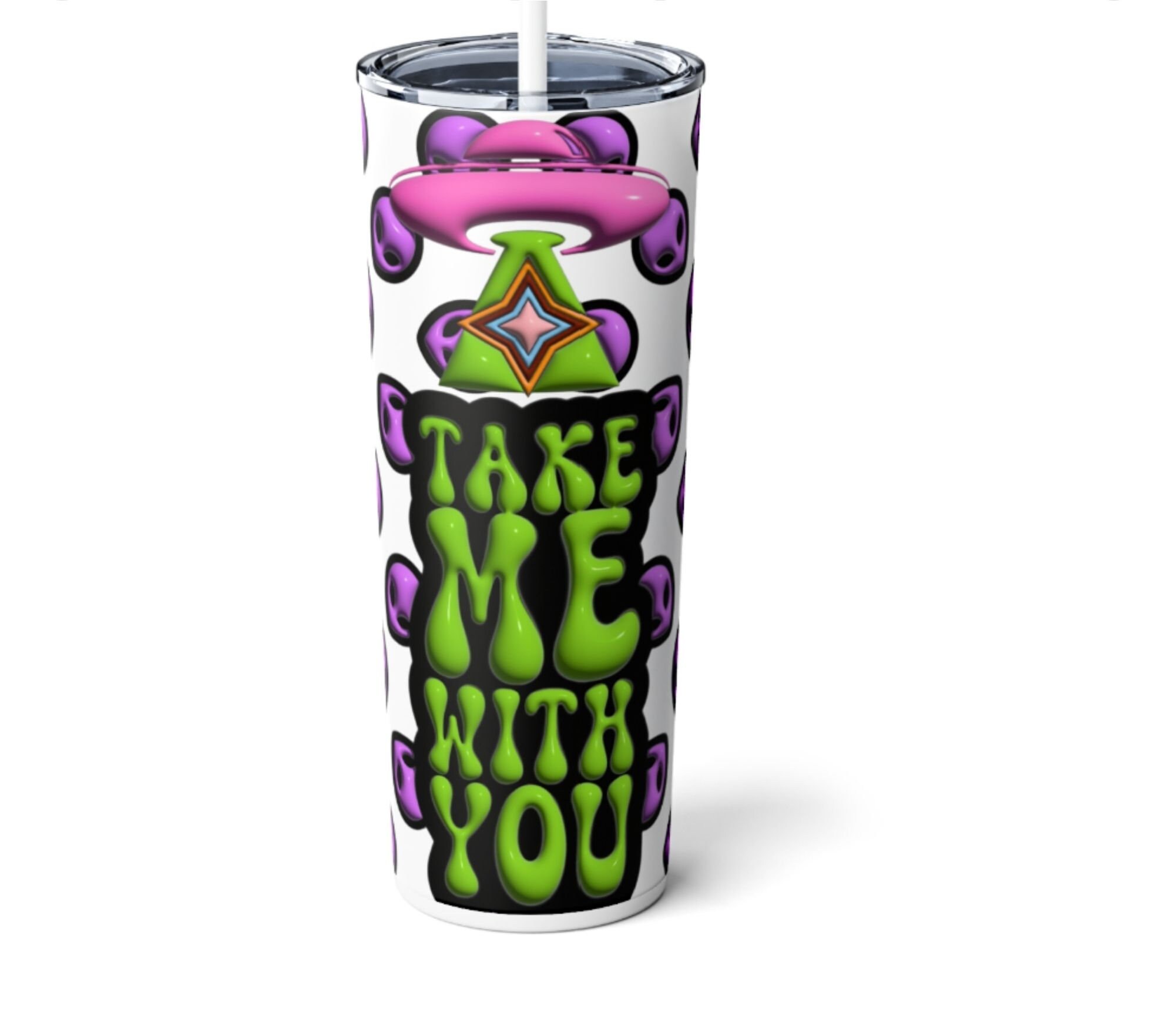 3D Inflated Tumbler Wrap PNG Files Puffy Designs Alien - Etsy