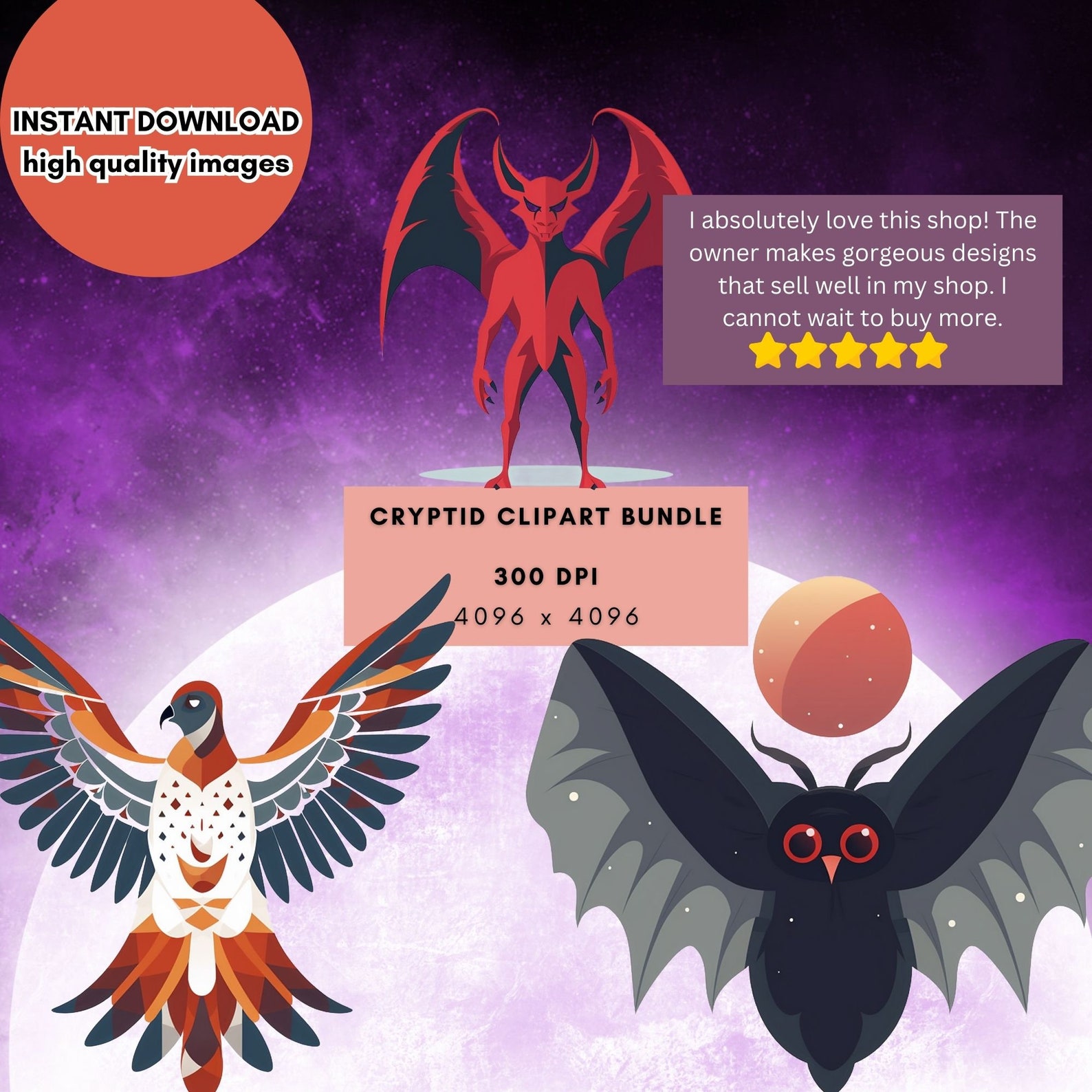 Cryptid Clipart Bundle Mythical Creatures Clipart Set - Etsy