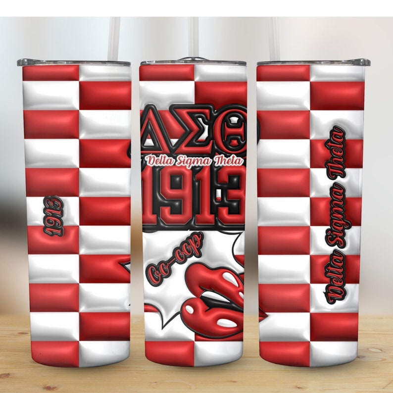Delta Sigma Theta Sorority 3D Puff Tumbler Wrap Bundle Sublimation PNG ...