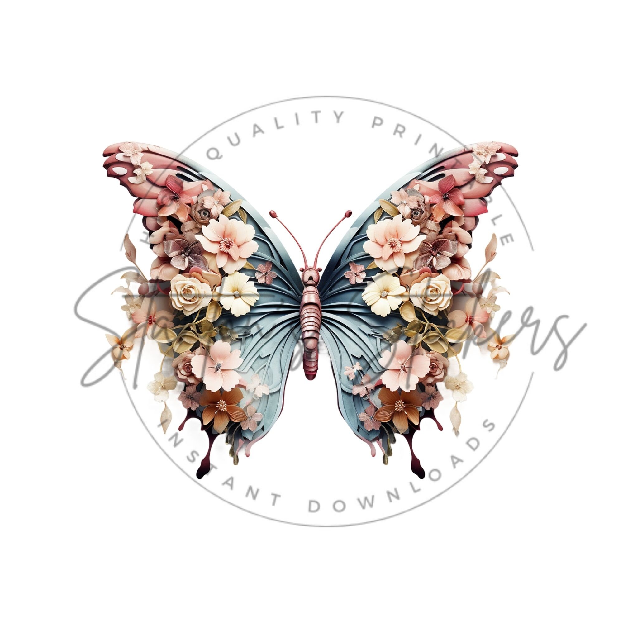 Watercolor Butterfly Clipart Set Pastel Floral Butterflies - Etsy