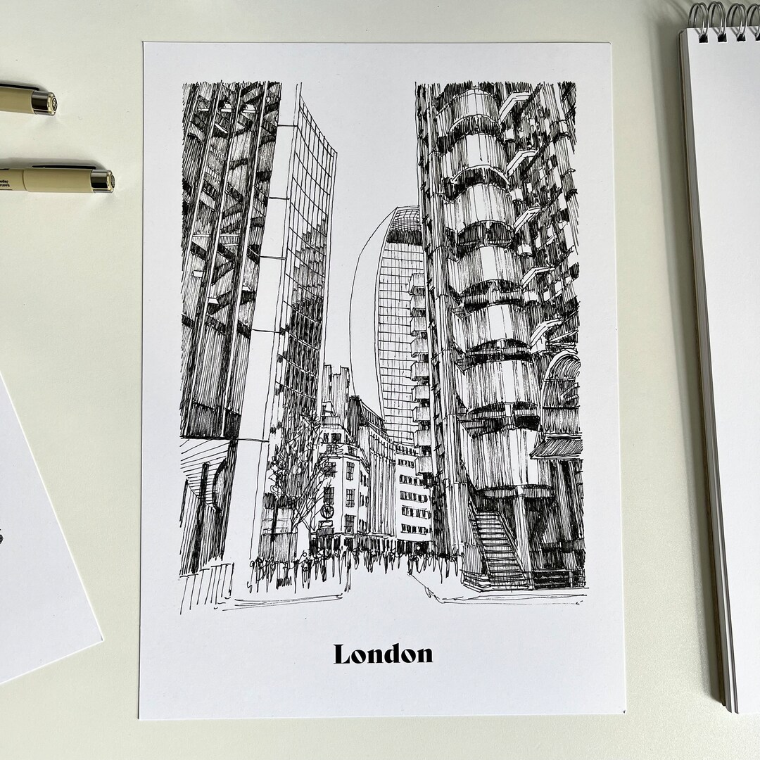 London A4 Unframed Print City Architecture Travel Art Print Drawing - Etsy