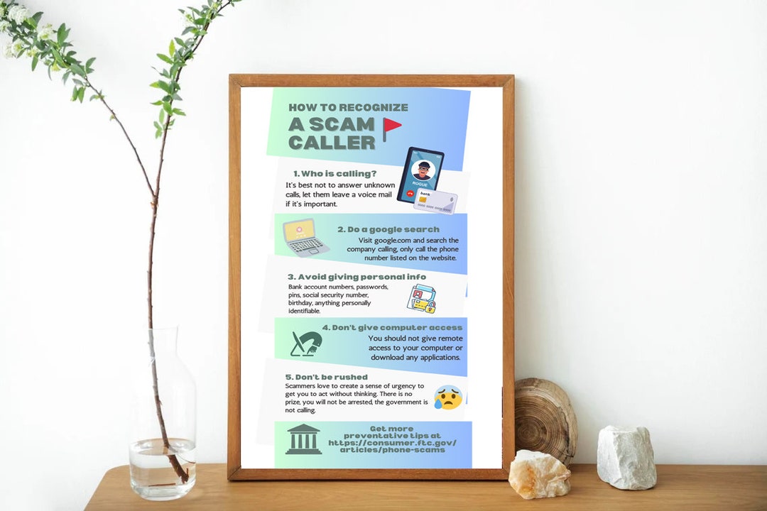 Scammer Call Infographic Poster, Scam Prevention for Grandparents ...
