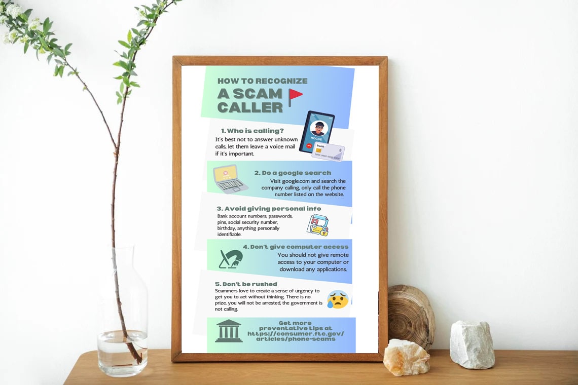 Scammer Call Infographic Poster, Scam Prevention for Grandparents ...