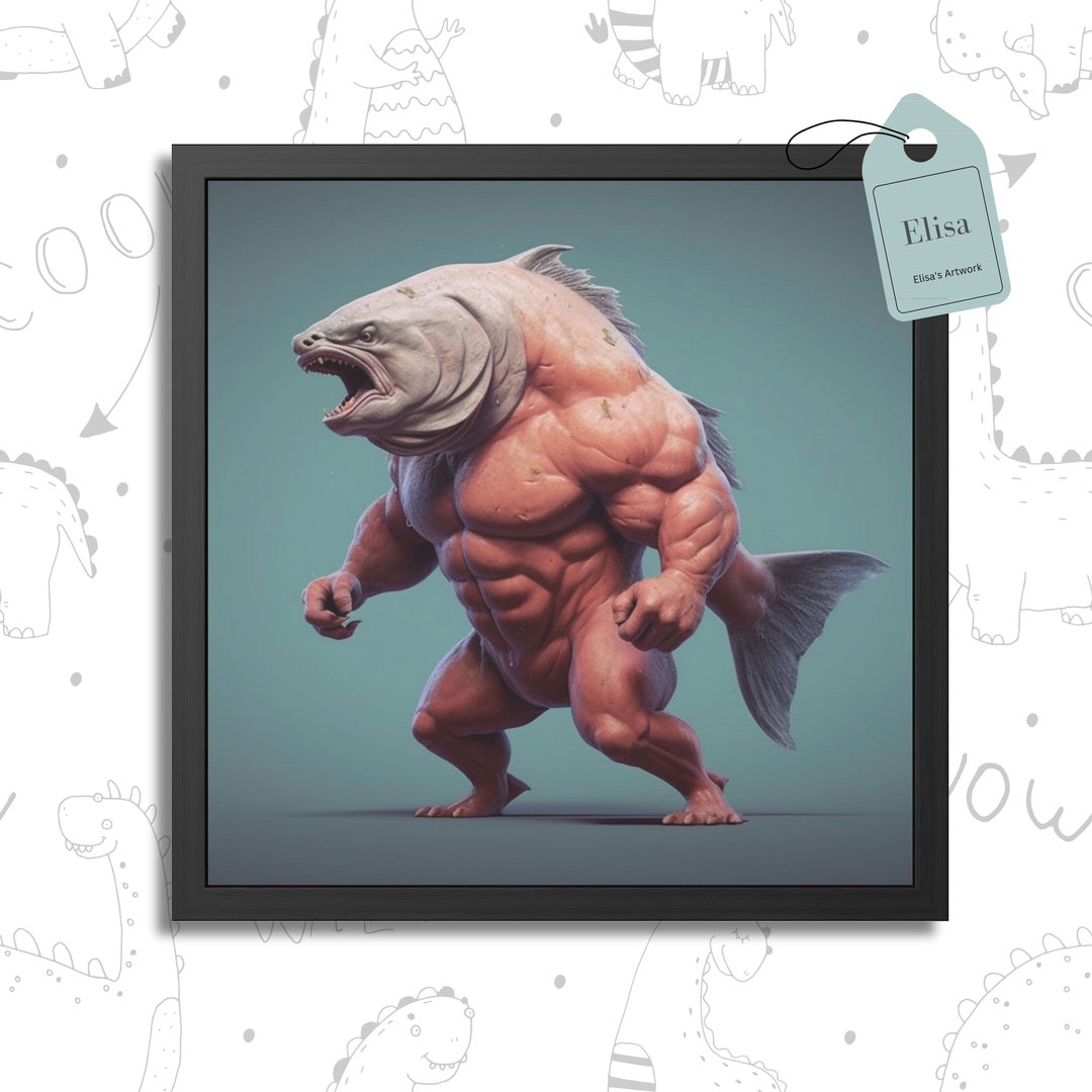 Muscular Salmon Strong Fish - Etsy