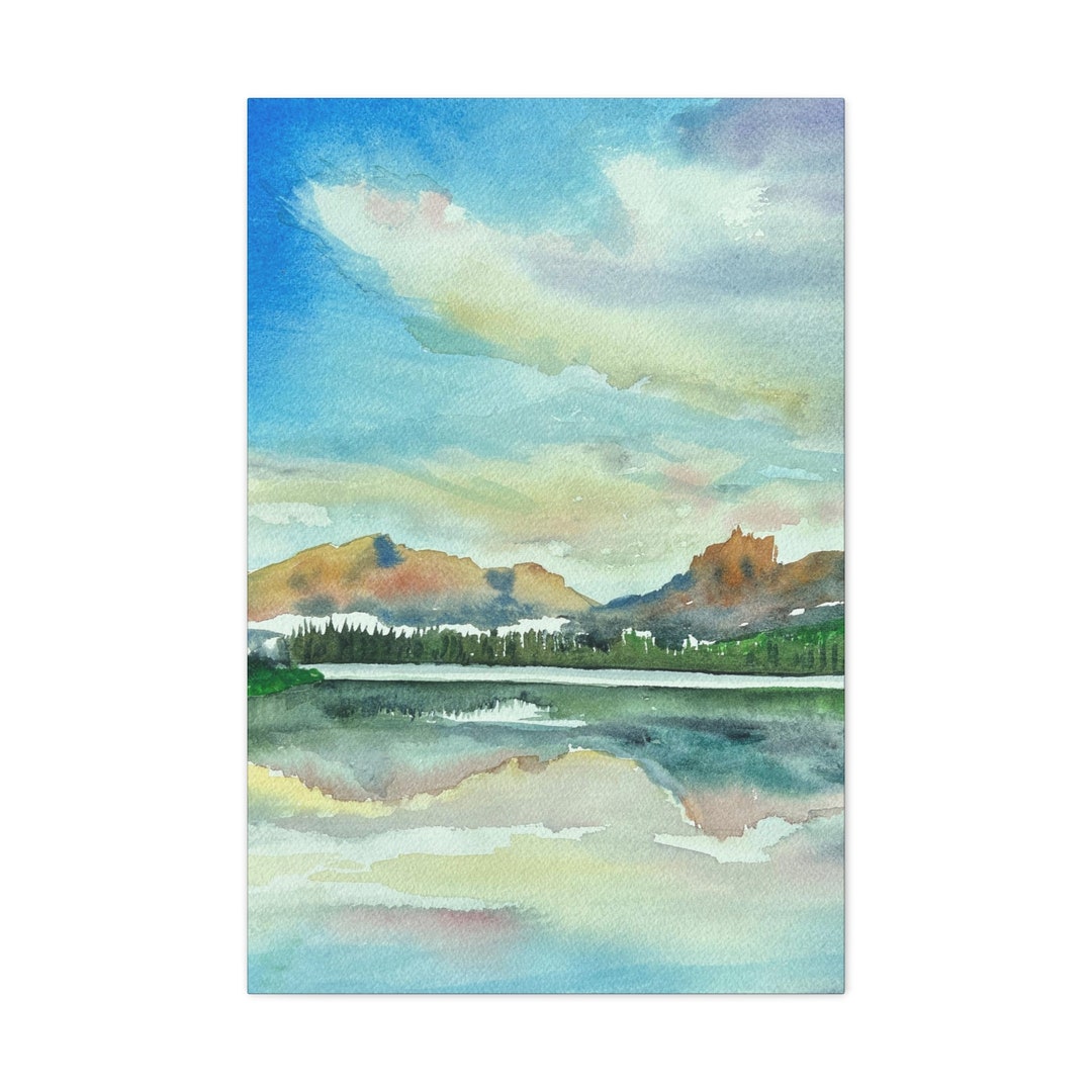 Mountain Abstract Landscape Painting Print Canvas Gallery Wrap Art ...