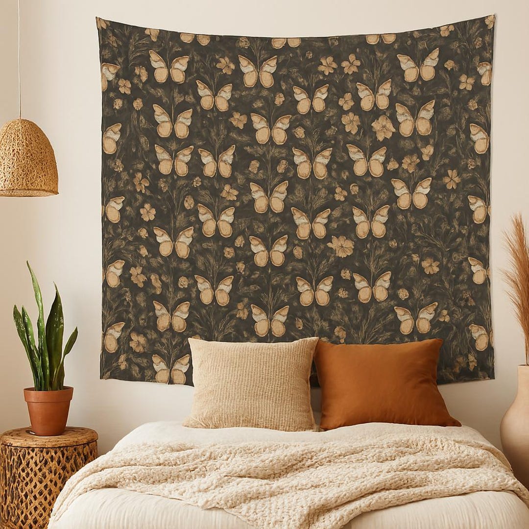 Butterfly Ballroom Tapestry Boho Fall Wall Art for Cozy Spaces - Etsy