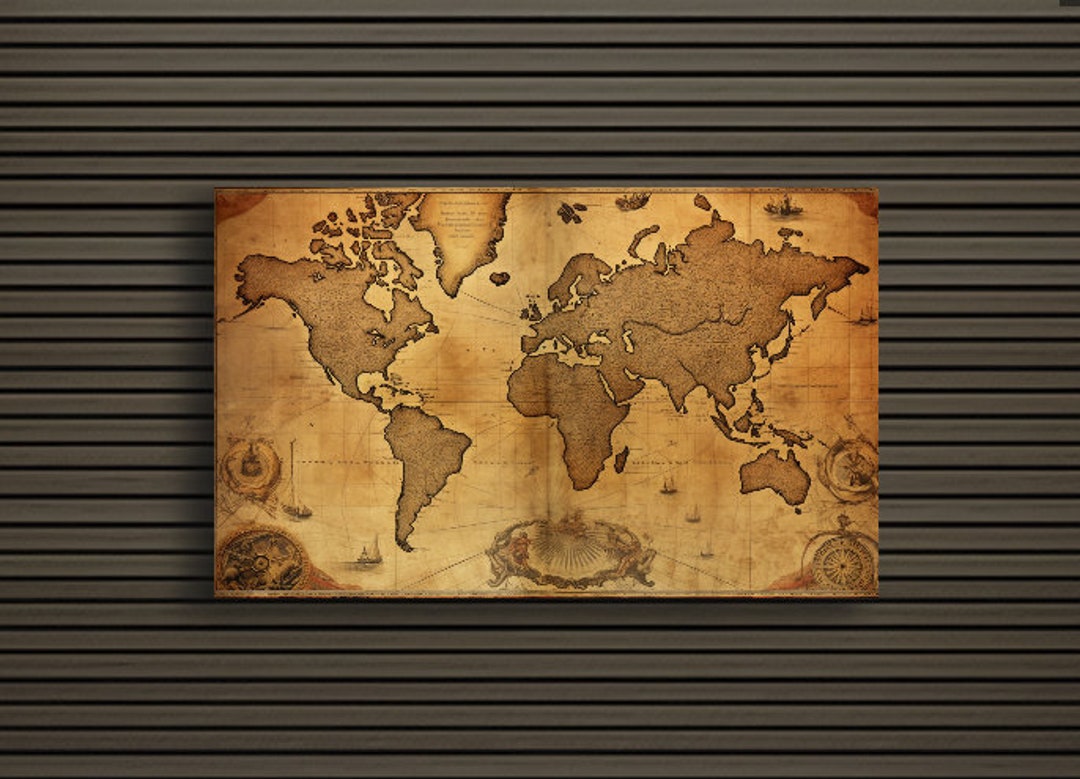 Charting History: Vintage Map Wall Decor | Antique Style Old World ...