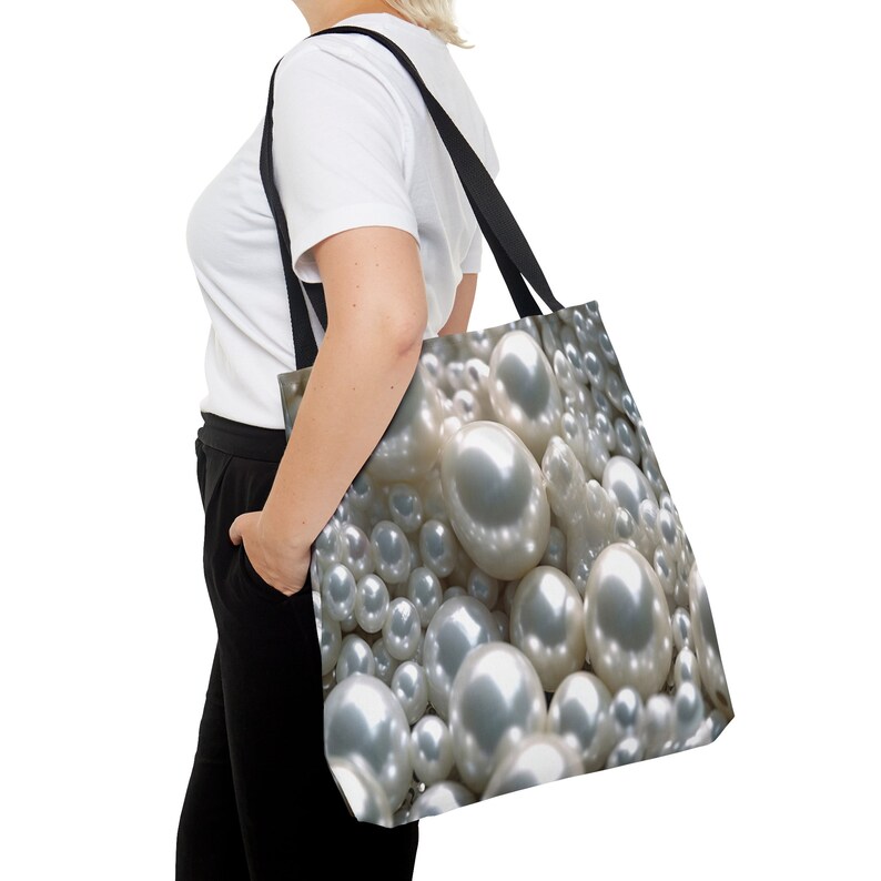 Pure White Pearls Tote Bag - Classic and Timeless | Radiant and Elegant ...
