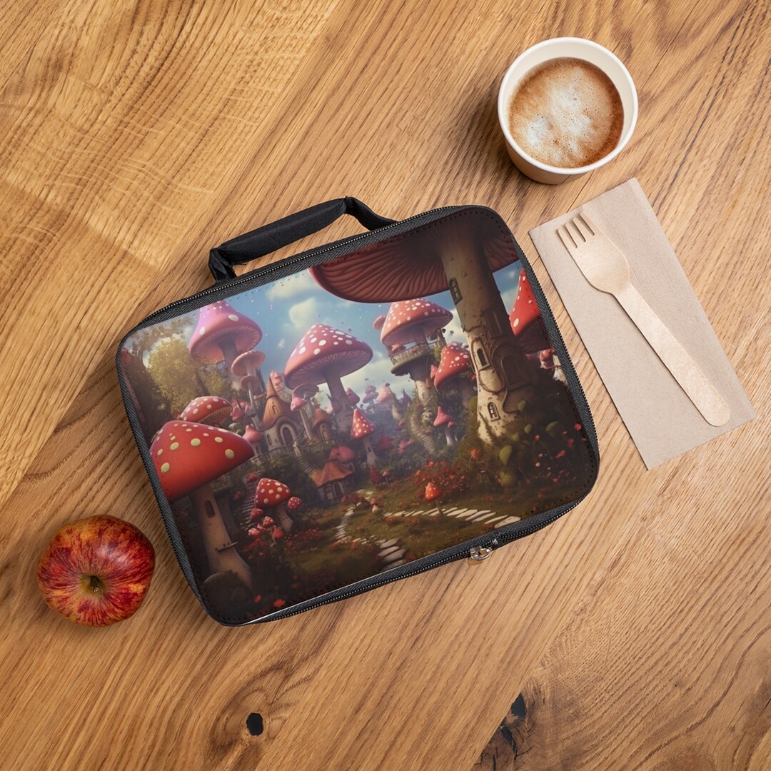 Whimsy in the Woods Toadstool Village Lunch Bag | Fantasy Land Artistic ...