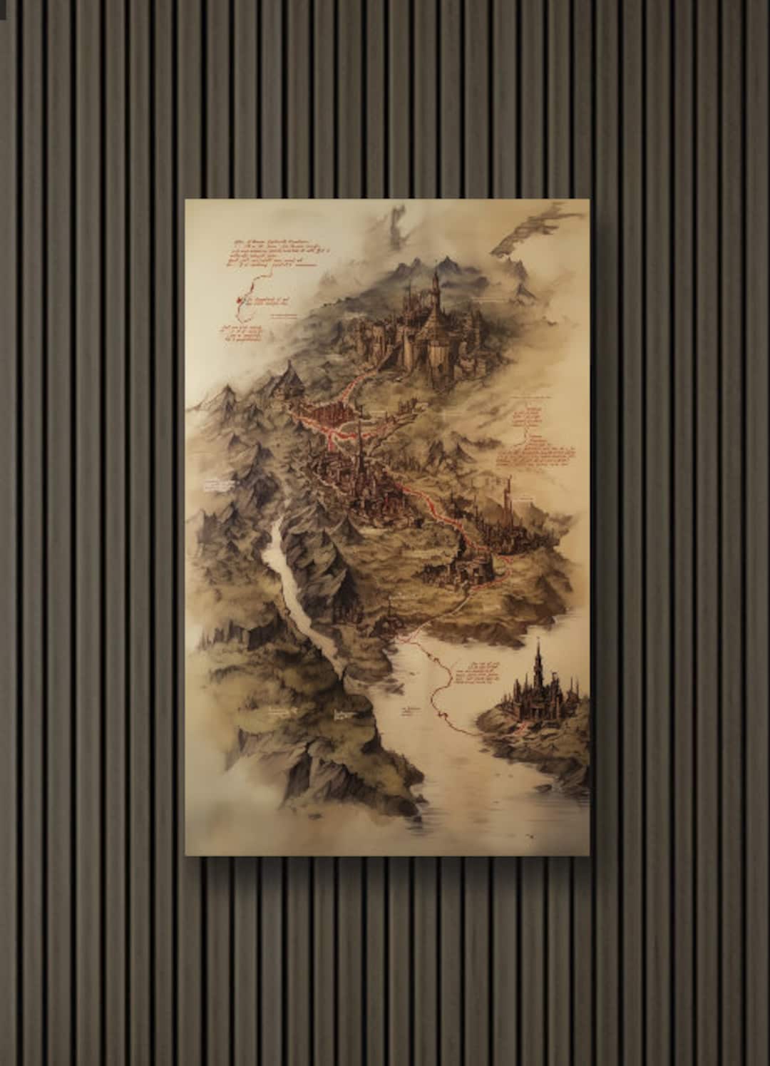 Conqueror's Blueprint Canvas Wall Art | Castle Siege Medieval Battle ...