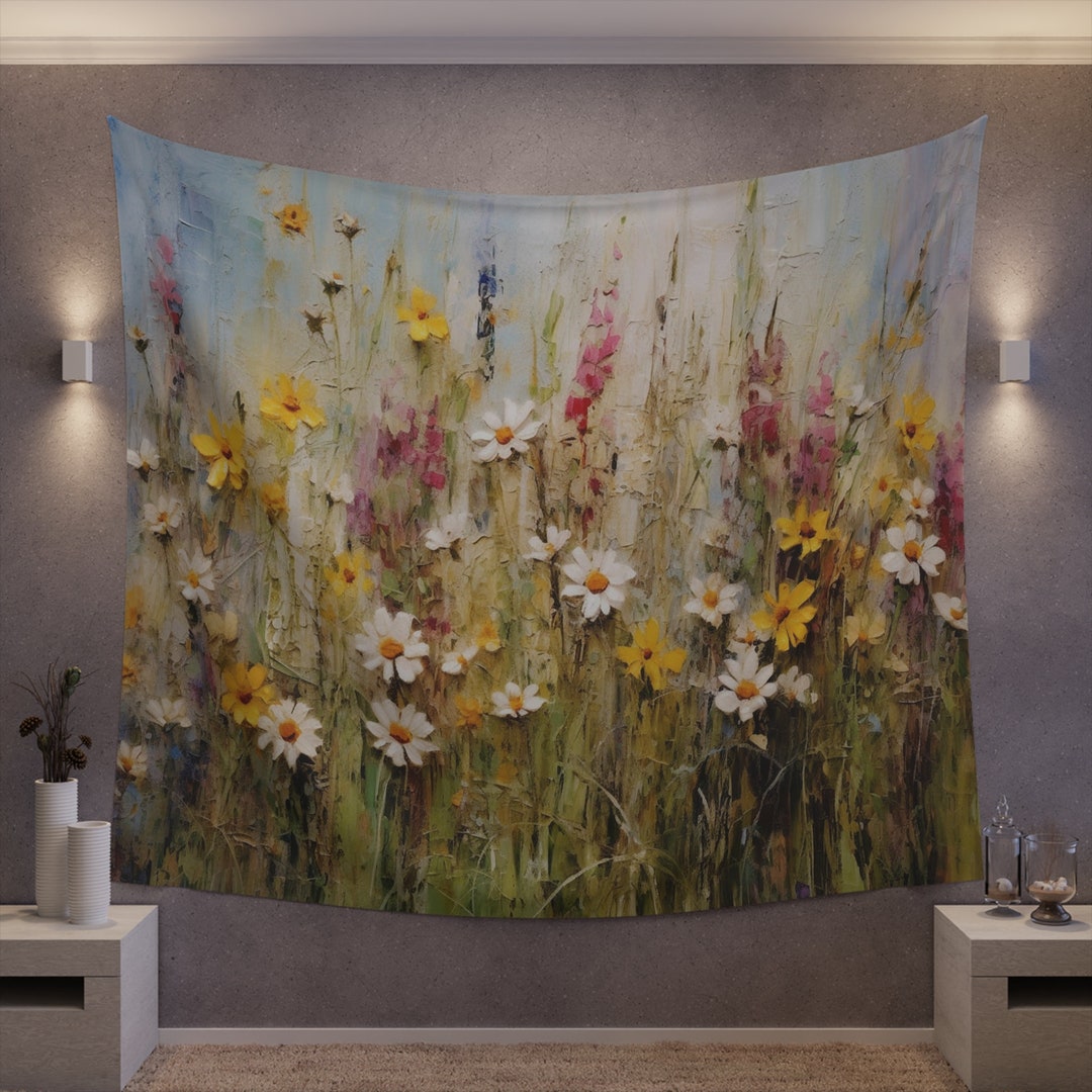 Pastel Wildflower Parade Wall Decor | Floral Soft Tone Nature Bloom ...