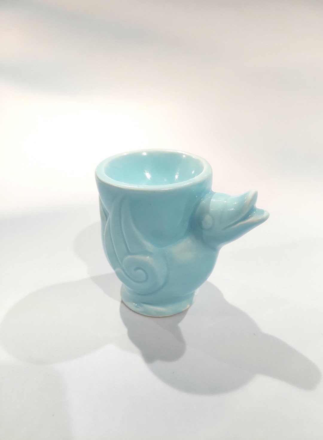 Vintage Light Blue Ceramic Duck Egg Cup, Egg Holder, Easter ...