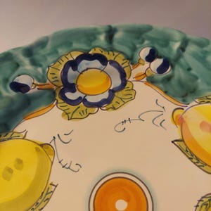 Vietri Sul Mare 10 1/4 Charming Hand Painted Lemon & Flowers Ceramic ...