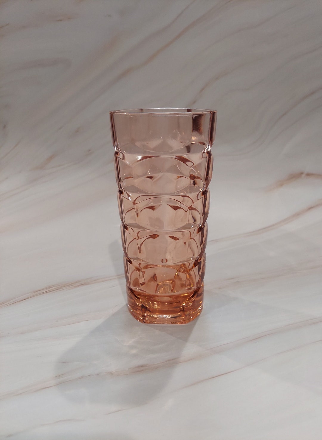 Vintage 6.5 Pink Luminarc Rosaline Vase Geometric Art Deco Style ...