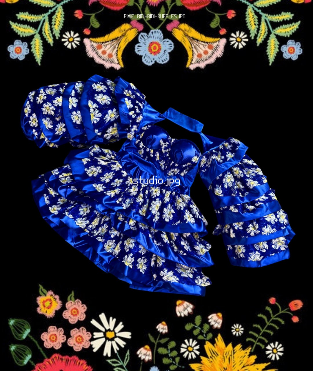 Drag Queen Ruffle Puff Sleeve Leotard & Skirt With Lace - Etsy