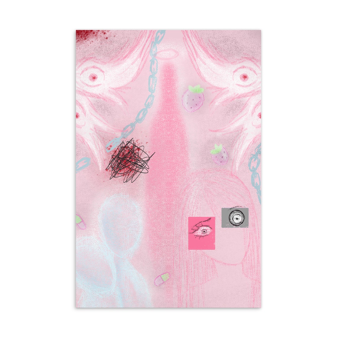 Mini Art Print 4x6in Dreamcore Weirdcore Gurokawa Celestial Breakcore ...