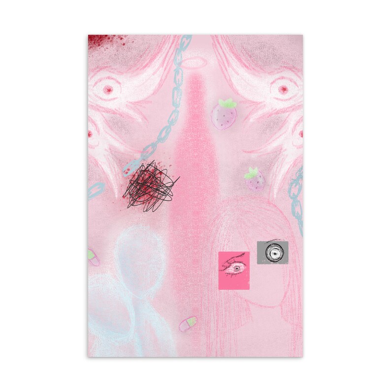 Mini Art Print 4x6in Dreamcore Weirdcore Gurokawa Celestial Breakcore ...