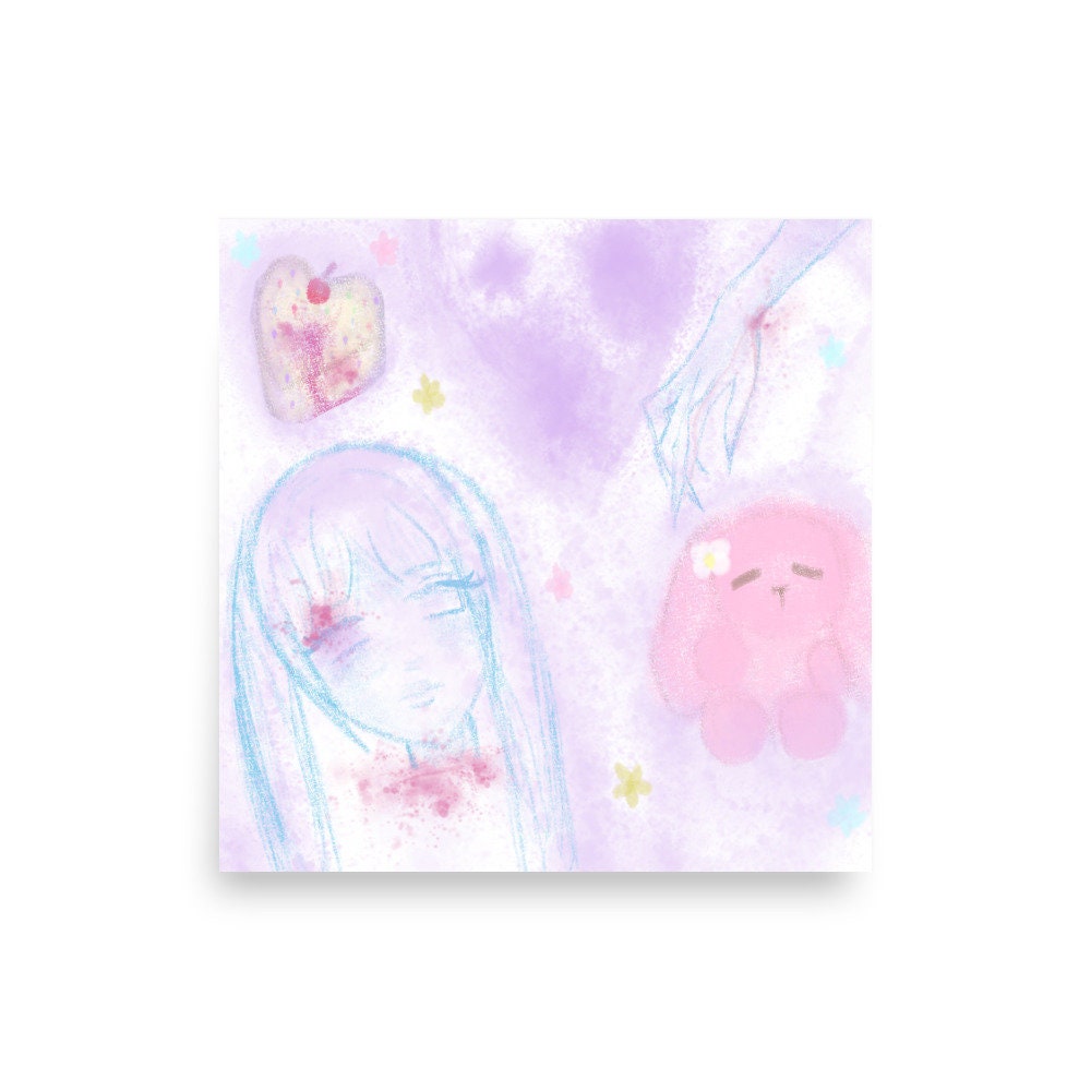 Cute Gore Art Print 10x10in - Etsy