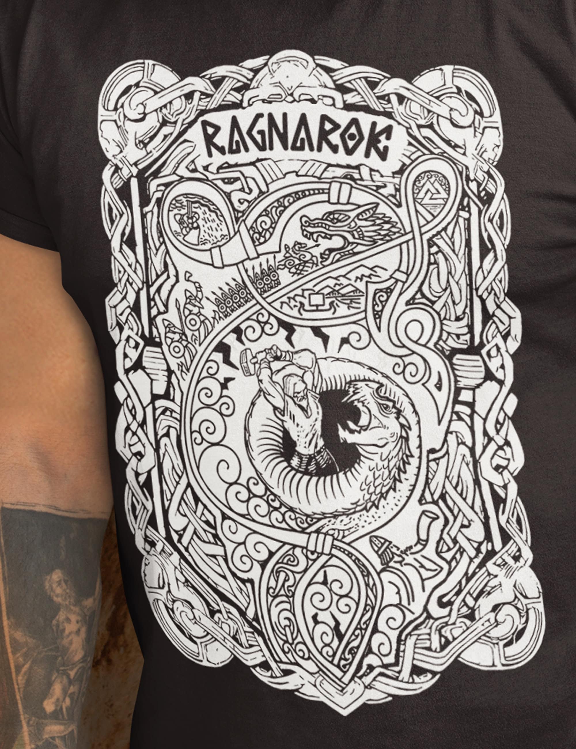 Ragnarok - White Ink Version 2 - Viking Norse T-shirt - Etsy