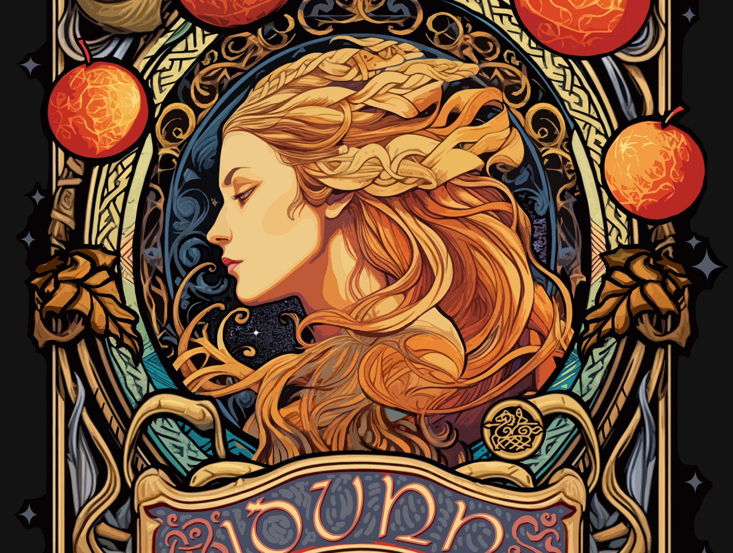 Poster the Goddess Idunn Full Color Viking Norse Diety Art, Mythology ...