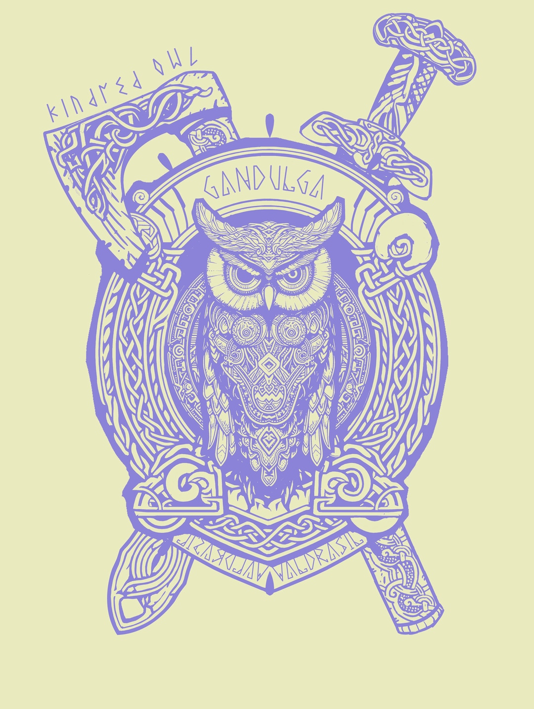 Owl Sage - Blue Ink - Viking Norse T-shirt - Etsy