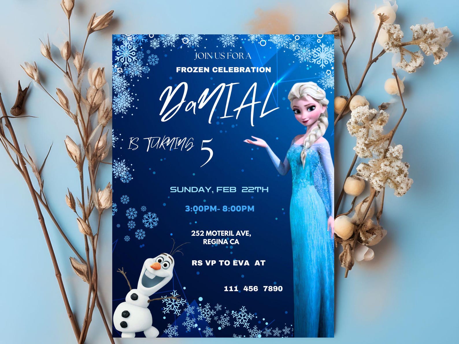 Frozen Invitation Elsa Birthday, Invitation Winter Snow Birthday ...