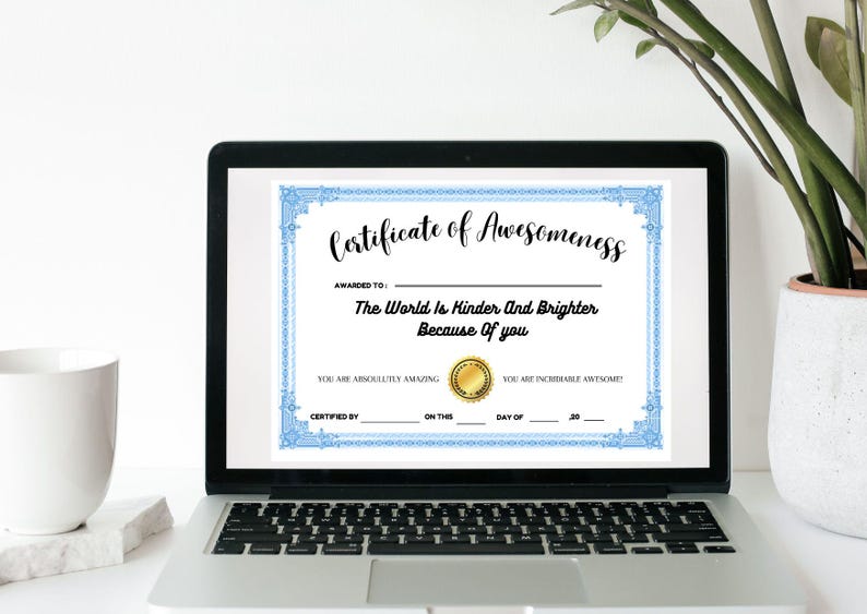 Printable Certificate of Awesomeness Awesome Recognition School or Work ...