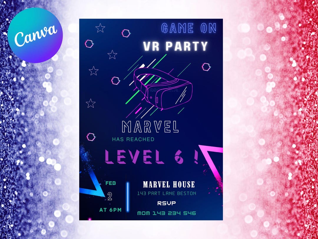 VR Invitation, VR Party Invite, VR Birthday Invite,virtual Reality ...