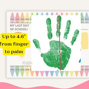 Last Day of School Sign Handprint Art 2025, DIY Printable Handprint Art ...