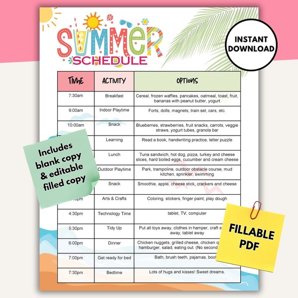 Summer Kids Checklist - Etsy