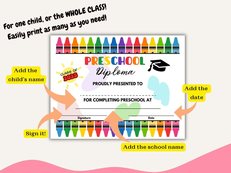 2025 Preschool Graduation Diploma, Preschool Diploma Printable ...