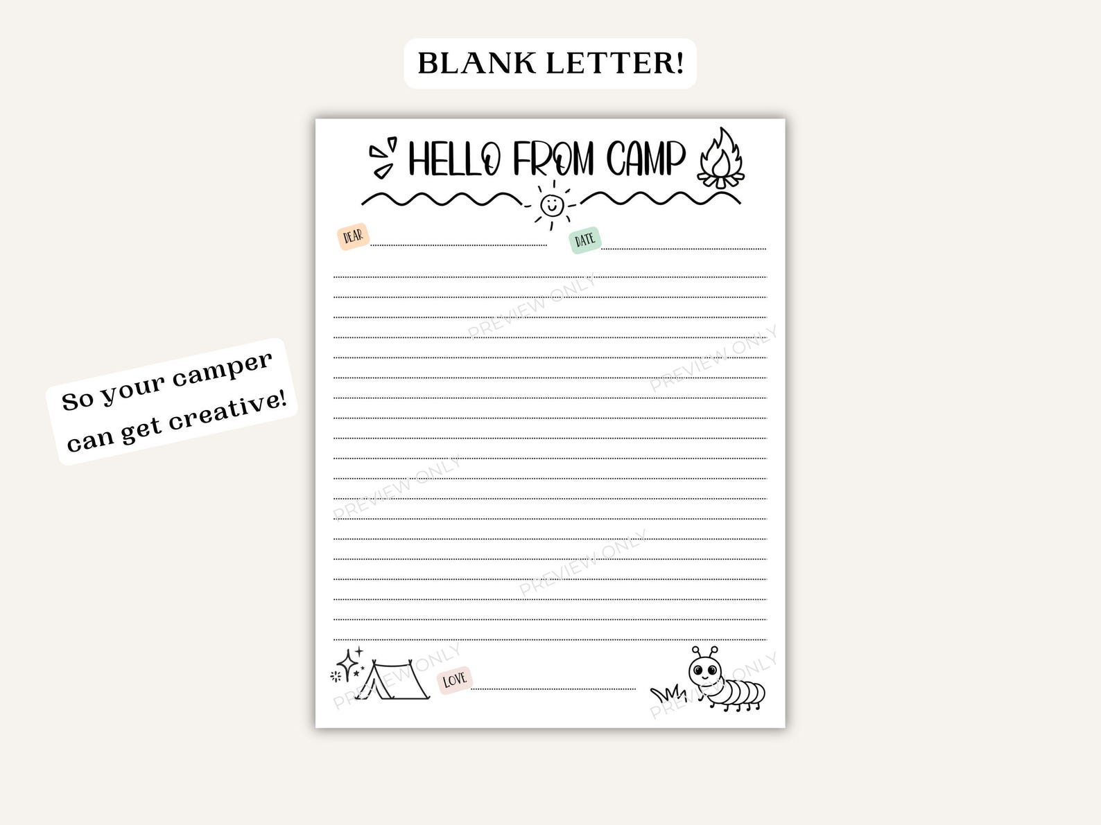 Printable Camp Letters, Summer Camp Letter, Fill-in-the-blank Camp ...