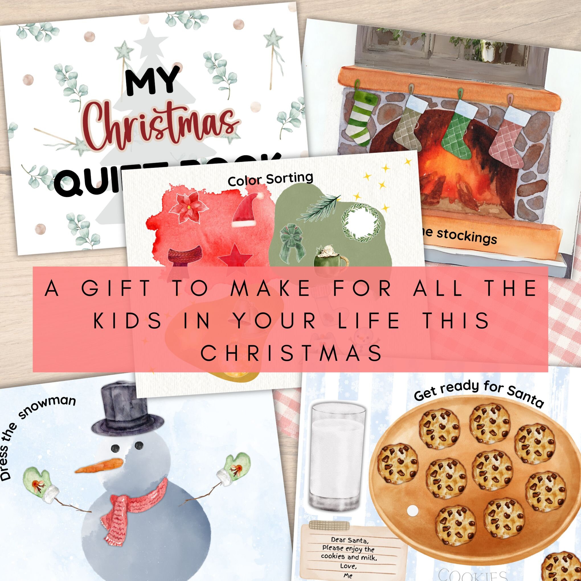 Christmas Quiet Book Pages Printable Paper Quiet Book, Last Minute ...