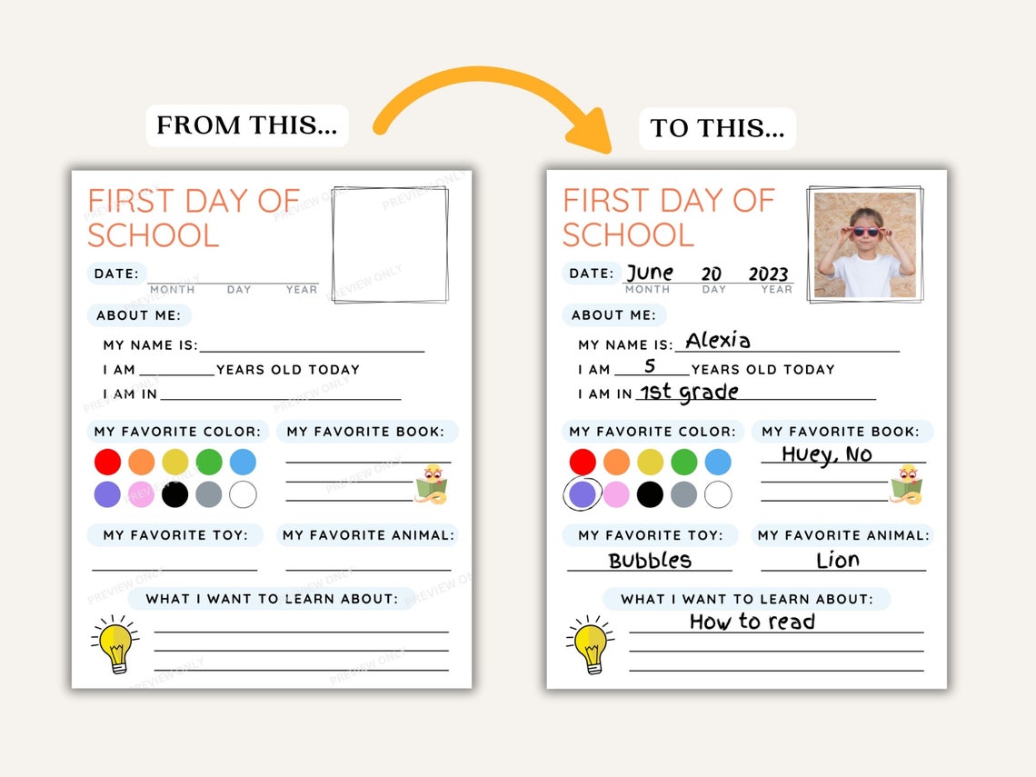 First Day of School & Last Day of School Interview, Preschool Morning ...