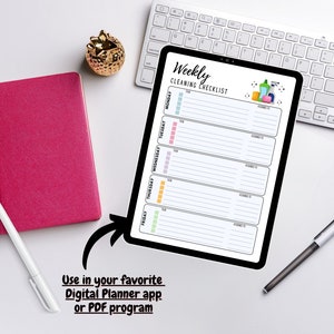 Family Chore Chart, Weekly Cleaning Checklist, Cleaning Schedule ...