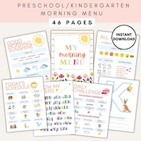 Preschool Morning Menu Printable, Homeschool Preschool, Preschool ...