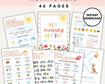 Preschool Morning Menu Printable, Homeschool Preschool, Preschool ...