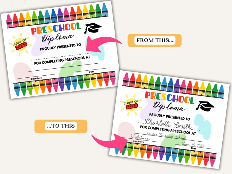 2025 Preschool Graduation Diploma, Preschool Diploma Printable ...