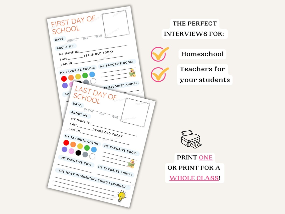 First Day of School & Last Day of School Interview, Preschool Morning ...